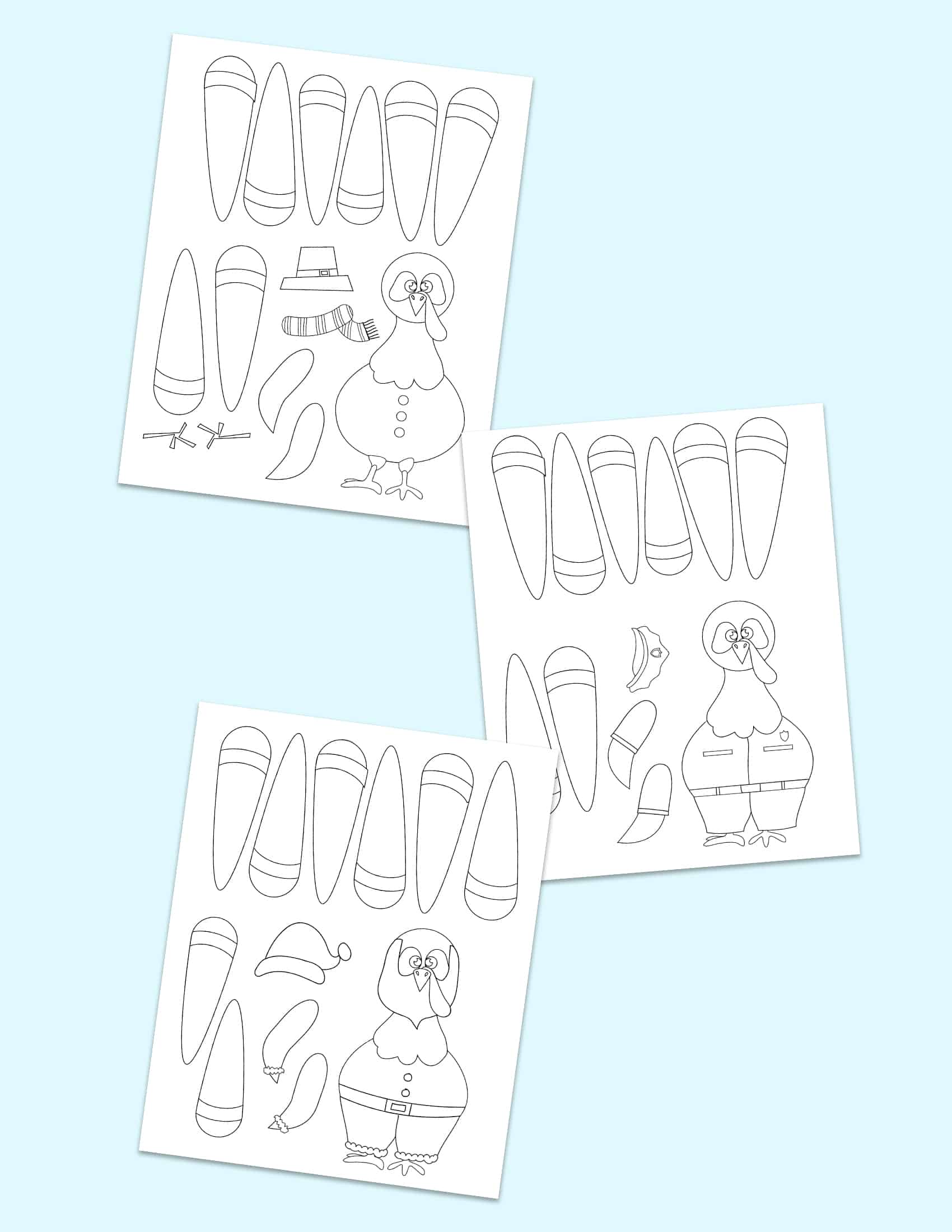 Turkey in Disguise Template Printables (3 Options)