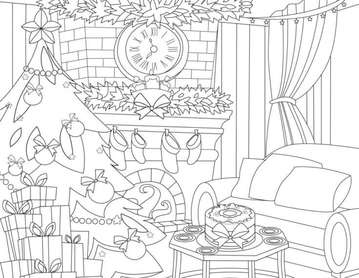 3 Printable Christmas Coloring Pages for Adults - Freebie Finding Mom
