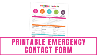 Printable Emergency Contact List Template