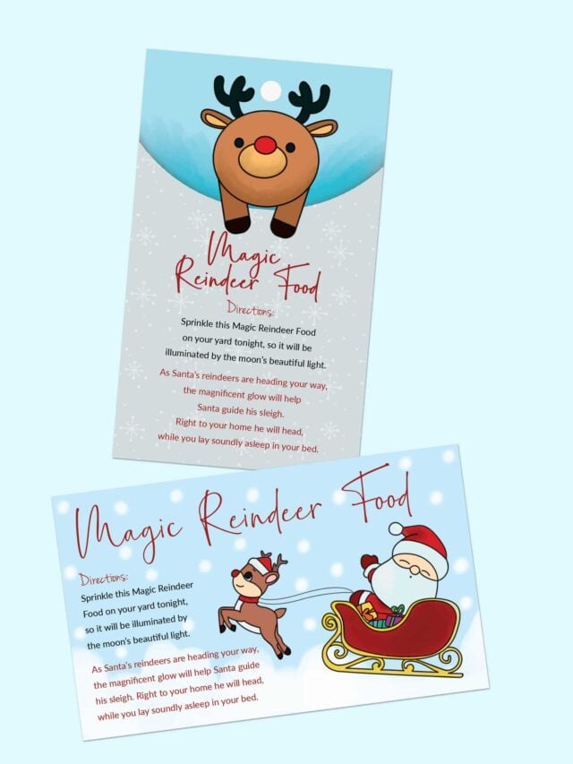 2 Free Magic Reindeer Food Printables Story - Freebie Finding Mom