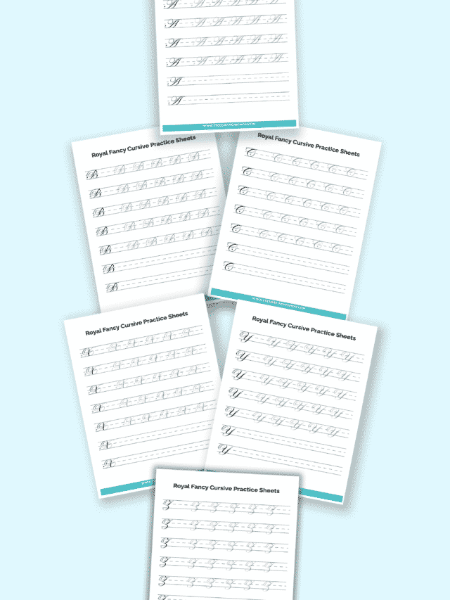 Free Printable Royal Fancy Cursive Letters Practice Sheets Story ...