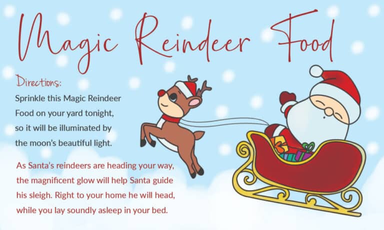 2 Free Magic Reindeer Food Printables