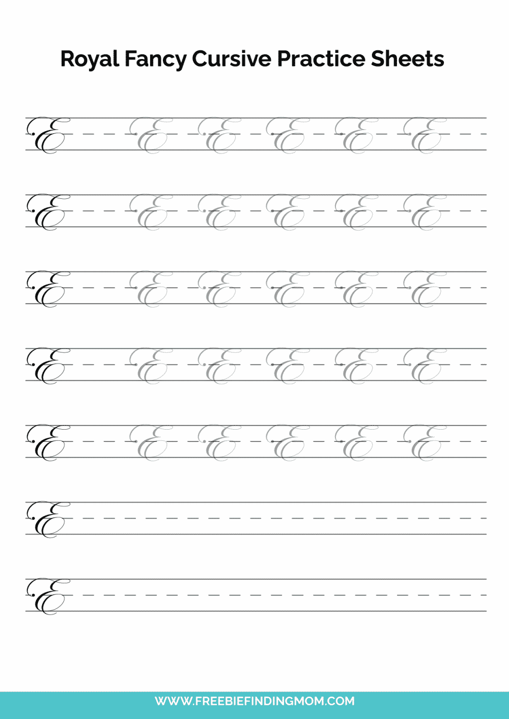 Free Printable Capital Royal Fancy Cursive Letter E Practice Sheet free-printable-capital-royal-fancy-cursive-letter-e-practice-sheet