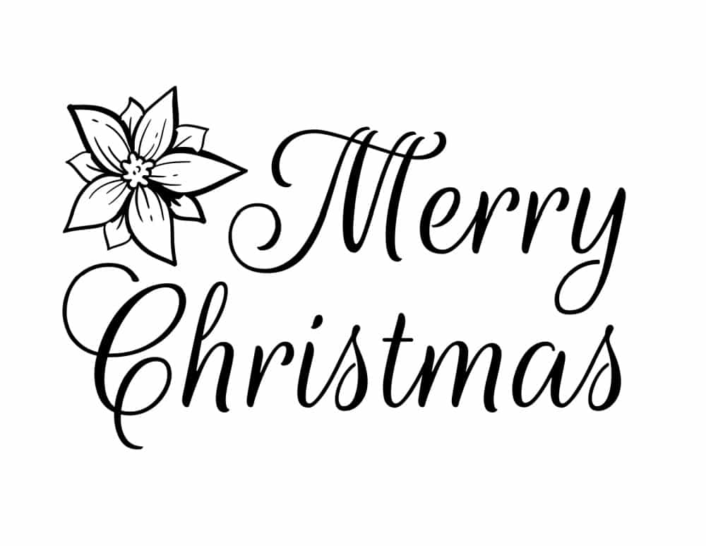 Merry Christmas Cursive Font Filled Machine Embroidery Design Digitized 