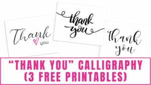 Writing "Thank You" with Cursive Letters Printable