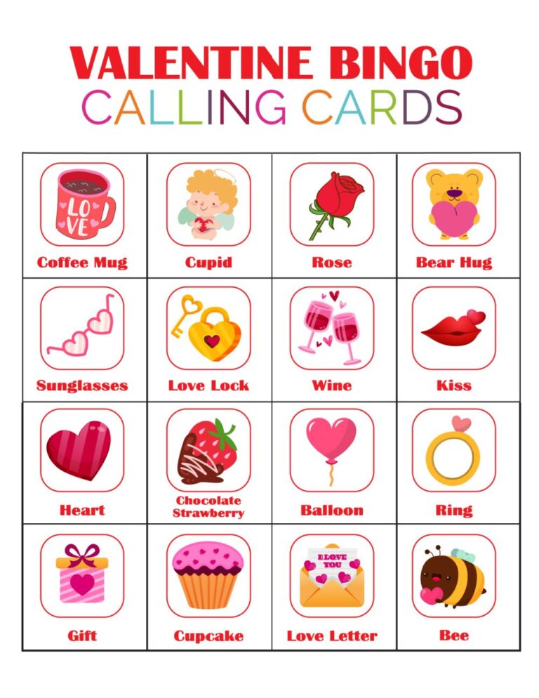 Printable Valentine's Bingo Cards