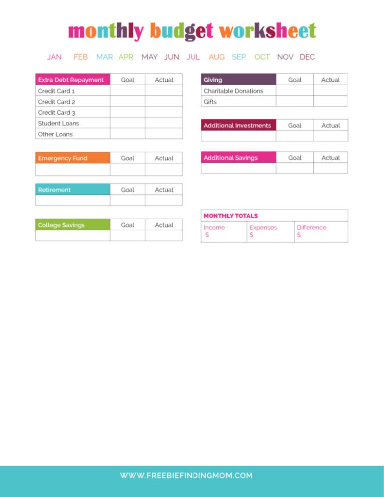 Best Money Tracker Template Printable