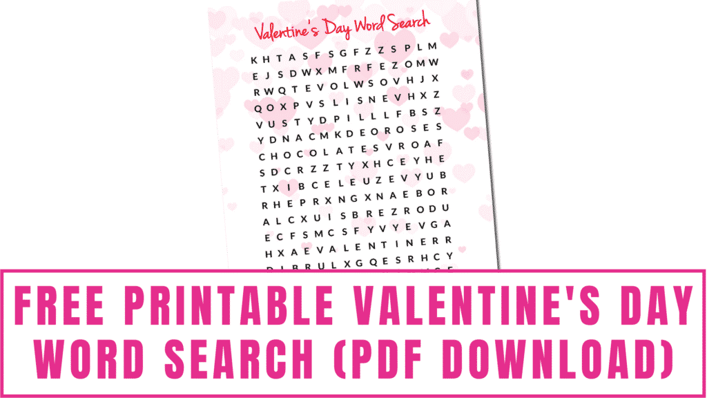 Free Printable Valentine's Day Word Search PDF - Freebie Finding Mom