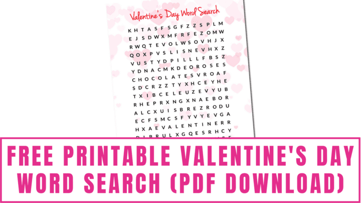 Free Printable Valentine's Day Word Search PDF - Freebie Finding Mom