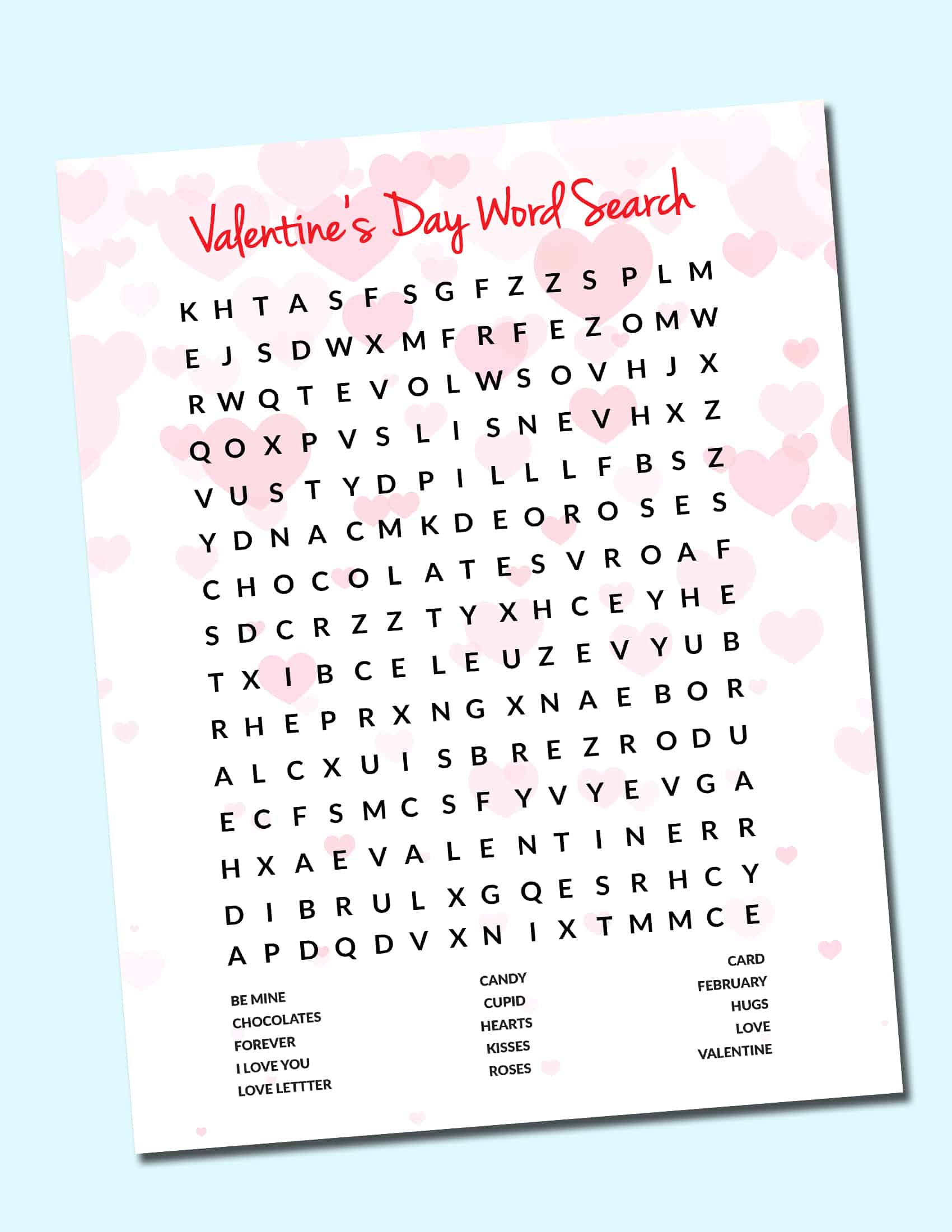 Free Printable Valentine's Day Word Search PDF - Freebie Finding Mom