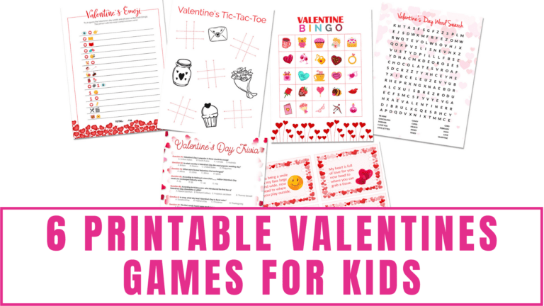 6 Printable Valentines Games for Kids