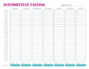 Printable Intermittent Fasting Schedule