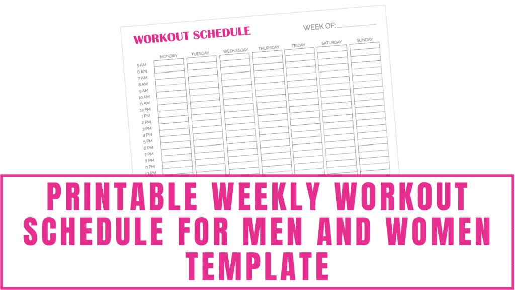 Weekly Workout Schedule for Men and Women - Freebie Finding Mom
