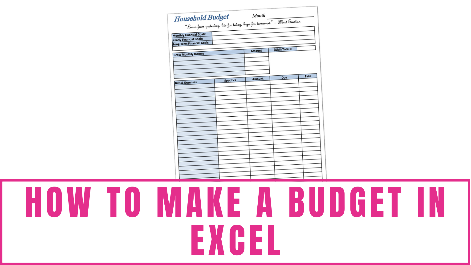 How To Make A Budget In Excel Freebie Finding Mom