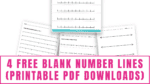 4 Blank Number Lines (Printable PDF Downloads) - Freebie Finding Mom
