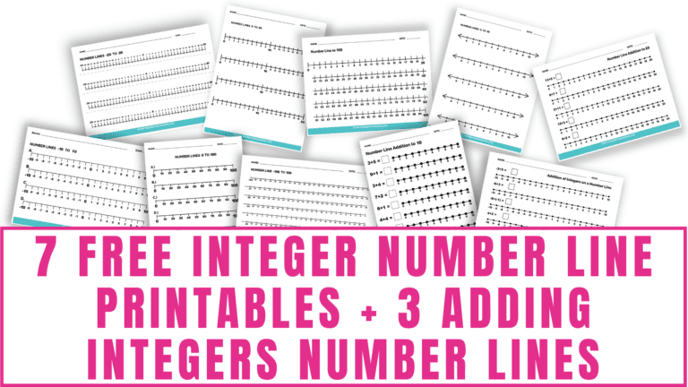 7 Free Integer Number Line Printables - Freebie Finding Mom