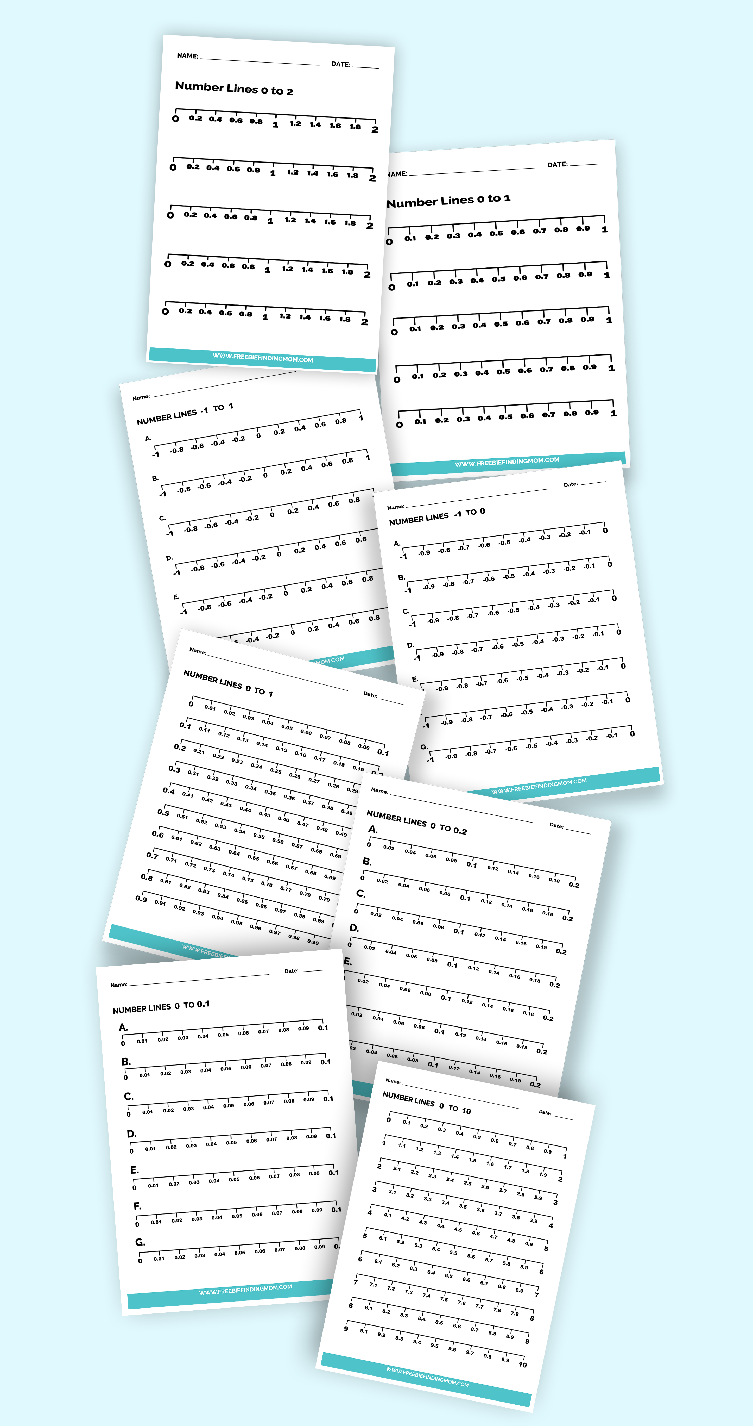8 Free 4th and 5th Grade Decimal Number Lines - Freebie Finding Mom