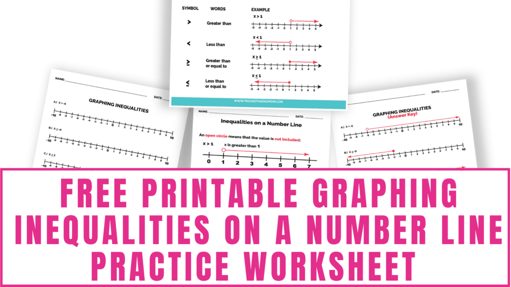 Graphing Inequalities On A Number Line Worksheet Freebie Finding Mom