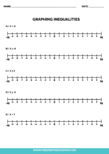 Graphing Inequalities on a Number Line Worksheet - Freebie Finding Mom