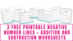 3 Free Negative Number Line PDFs + Worksheets - Freebie Finding Mom