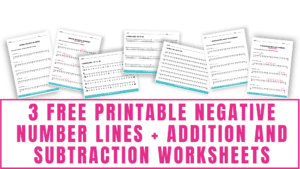 3 Free Negative Number Line PDFs + Worksheets - Freebie Finding Mom