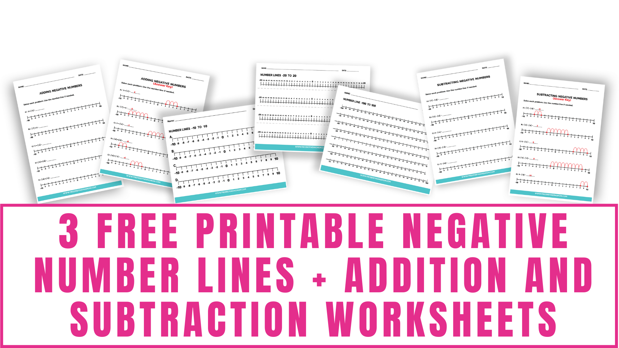 3 Free Negative Number Line PDFs Worksheets Freebie Finding Mom