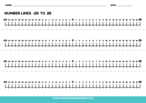 Free Printable Number Line to 20 PDFs - Freebie Finding Mom