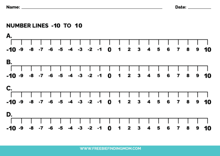 Free Printable Number Line to 10 Worksheet - Freebie Finding Mom