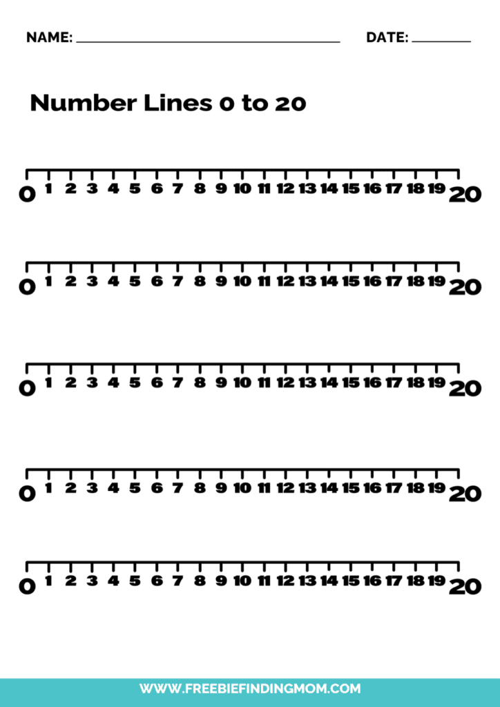 Free Printable Number Line to 20 PDFs - Freebie Finding Mom