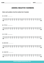 3 Free Negative Number Line PDFs + Worksheets - Freebie Finding Mom