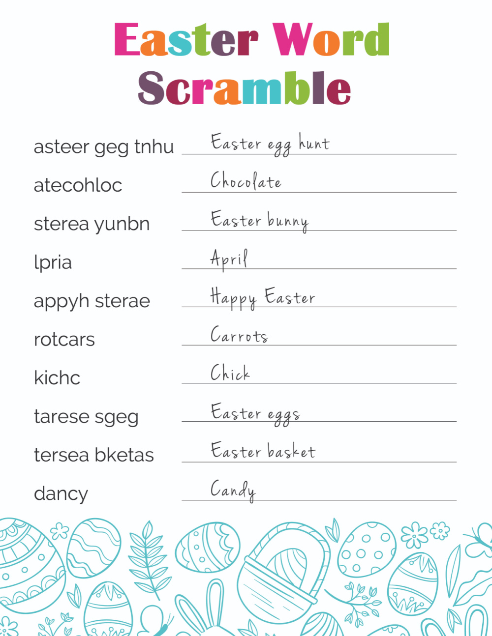 5 Printable Fun Easter Games for Kids