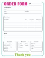 Printable Order Form Template (2 Options)