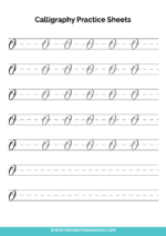 Free Calligraphy Practice Sheets Printable for Beginners: Capital O