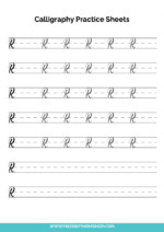 Free Calligraphy Practice Sheets Printable for Beginners: Capital R
