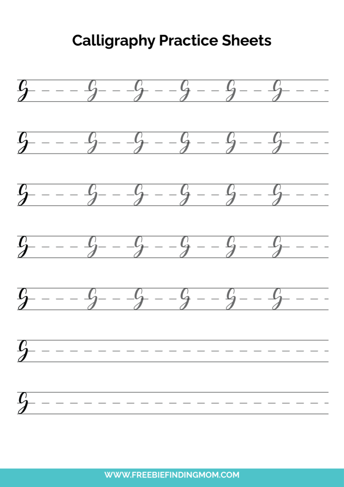 Free Calligraphy Practice Sheets Printable for Beginners: Capital S