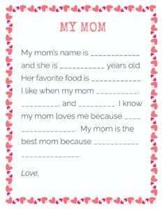 5 Happy Mother's Day Letter to Mom Printables