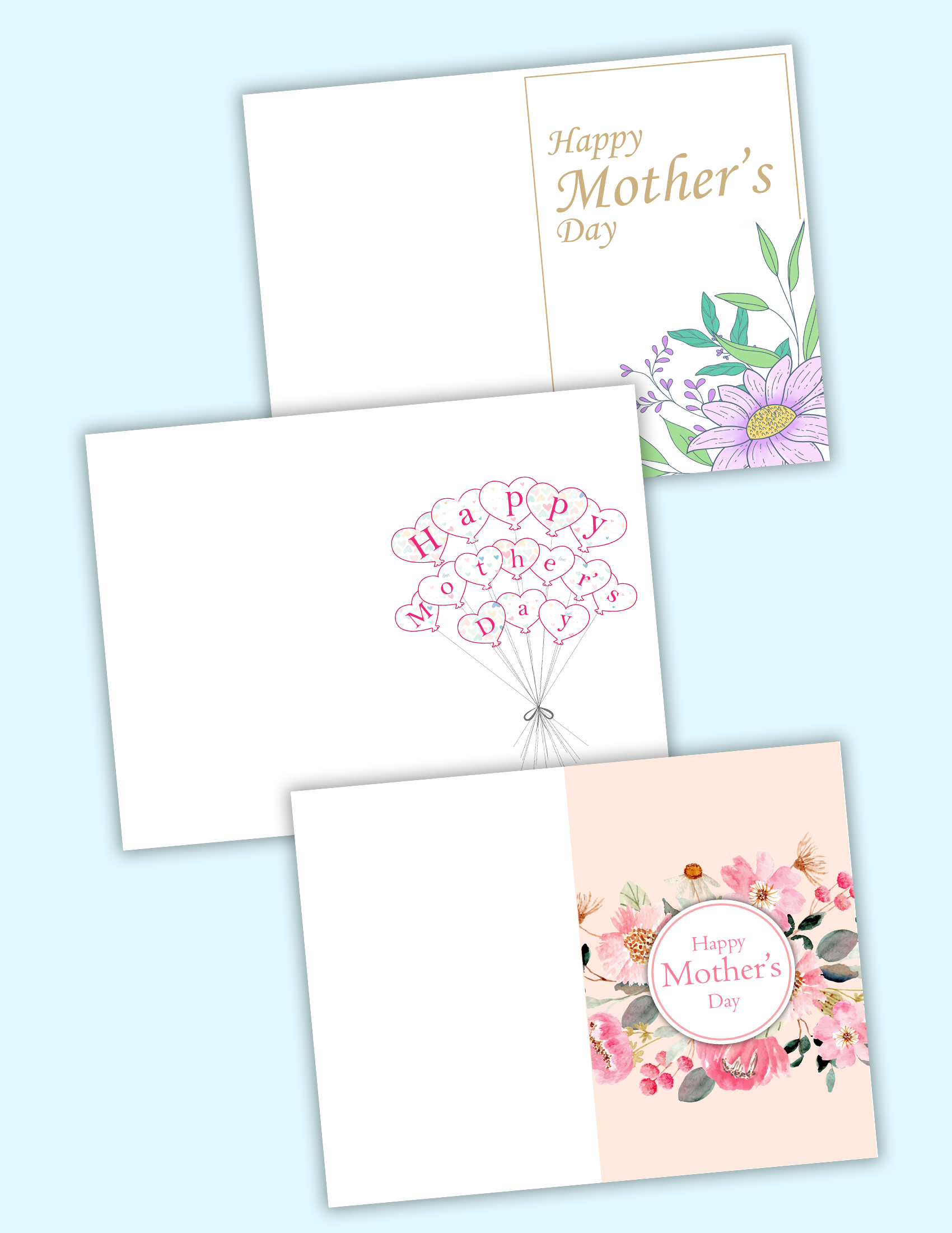 3 Cute Printable Happy Mother's Day Cards