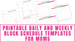 Printable Daily & Weekly Block Schedule Templates