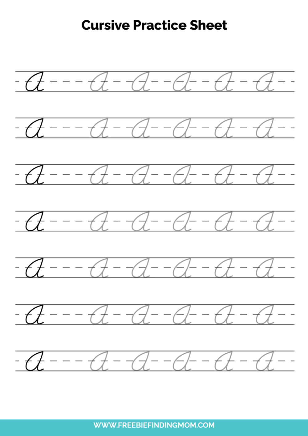 Free Printable Capital Cursive Letter A Practice Sheet PDF - Freebie Finding Mom