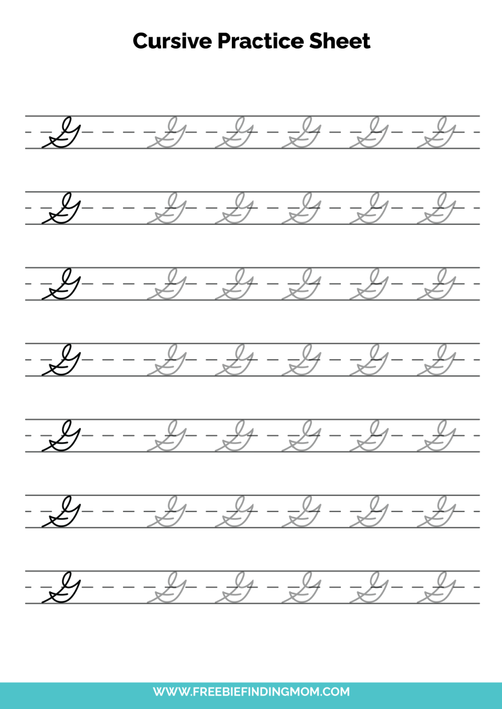 Free Printable Capital Cursive Letter G Practice Sheet PDF Freebie 