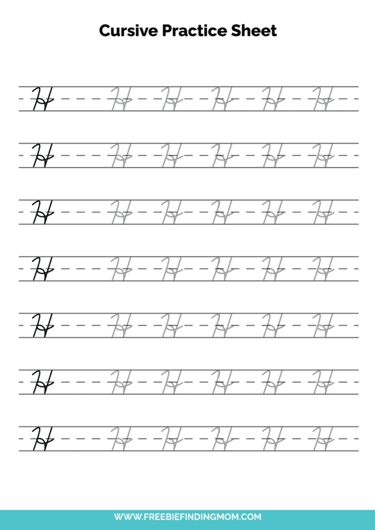 Free Printable Cursive Writing Practice Sheets PDF Downloads