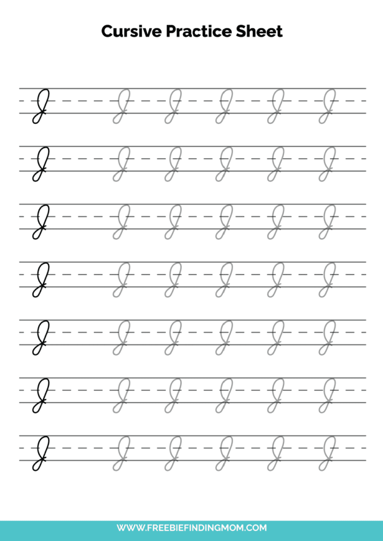 Free Printable Cursive Writing Practice Sheets PDF Downloads