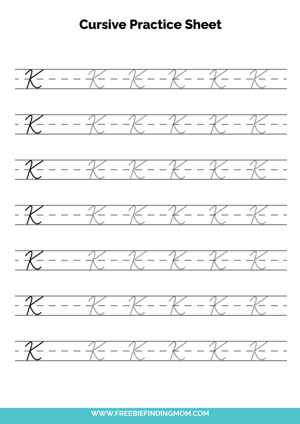 Free Printable Cursive Alphabet Practice Sheets Capital K Free Printable Cursive Alphabet Practice Sheets Capital K