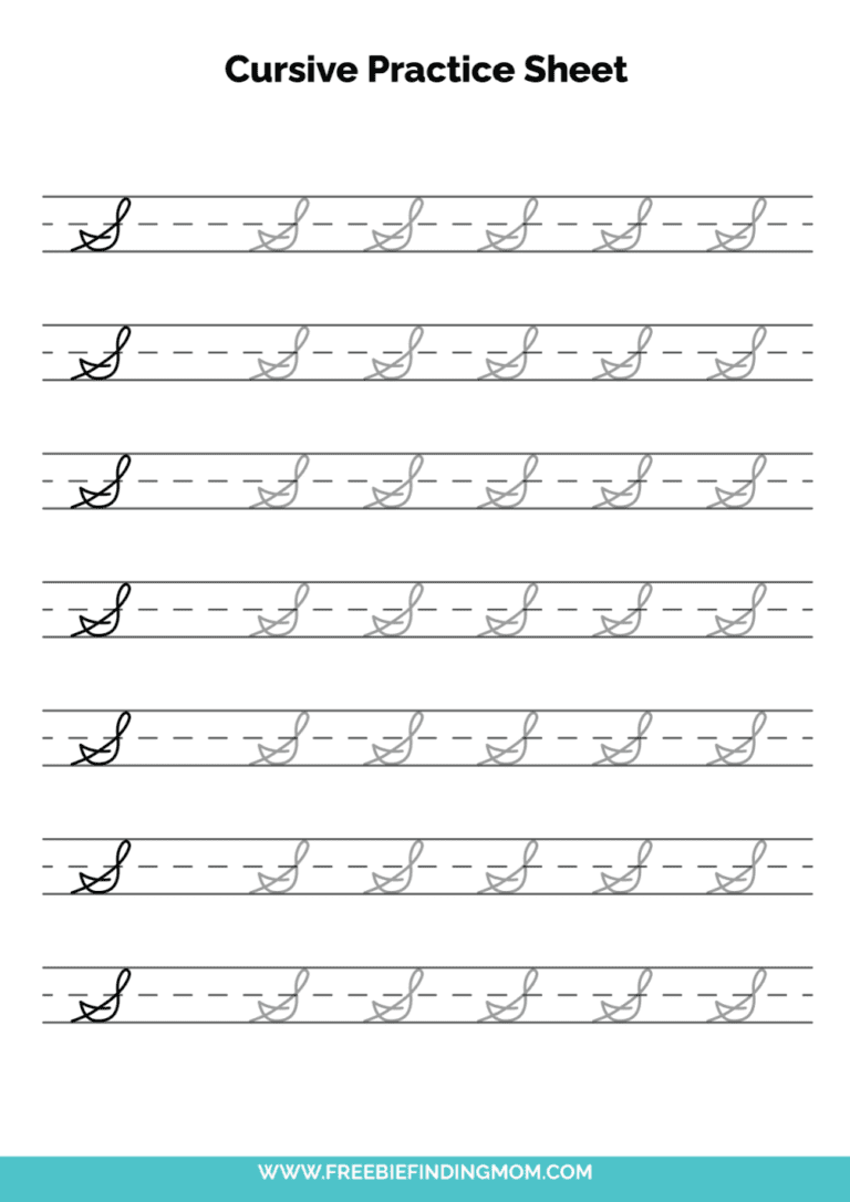 Free Printable Cursive Writing Practice Sheets PDF Downloads