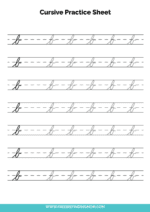 Free Printable Cursive Alphabet Practice Sheets: Lowercase B