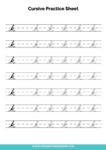Free Printable Cursive Alphabet Practice Sheets: Lowercase K