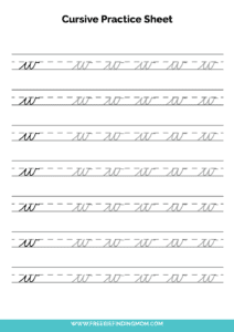 Free Printable Cursive Alphabet Practice Sheets: Lowercase W