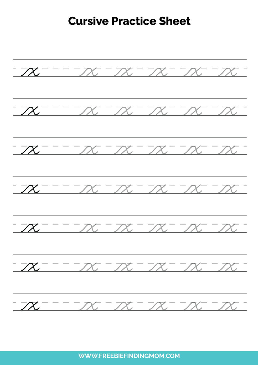X In Cursive Lowercase