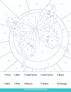 Free Simple Easy Color By Number For Adults and Kids Printables