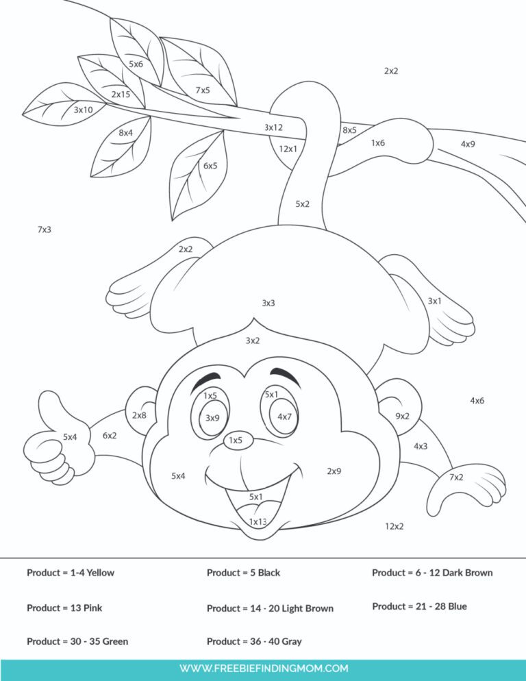 Printable Multiplication Color By Number Worksheets (PDF Downloads)